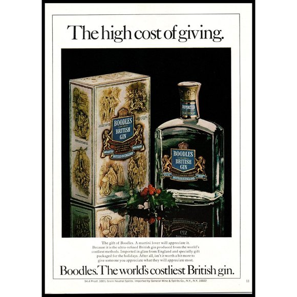 Boodles | Art | 978 Boodles Costliest British Gin Vintage Print Ad High ...